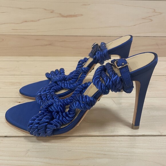 Shoes | Michaela V Braided Strappy High Heels Blue 39 Eu | Poshmark